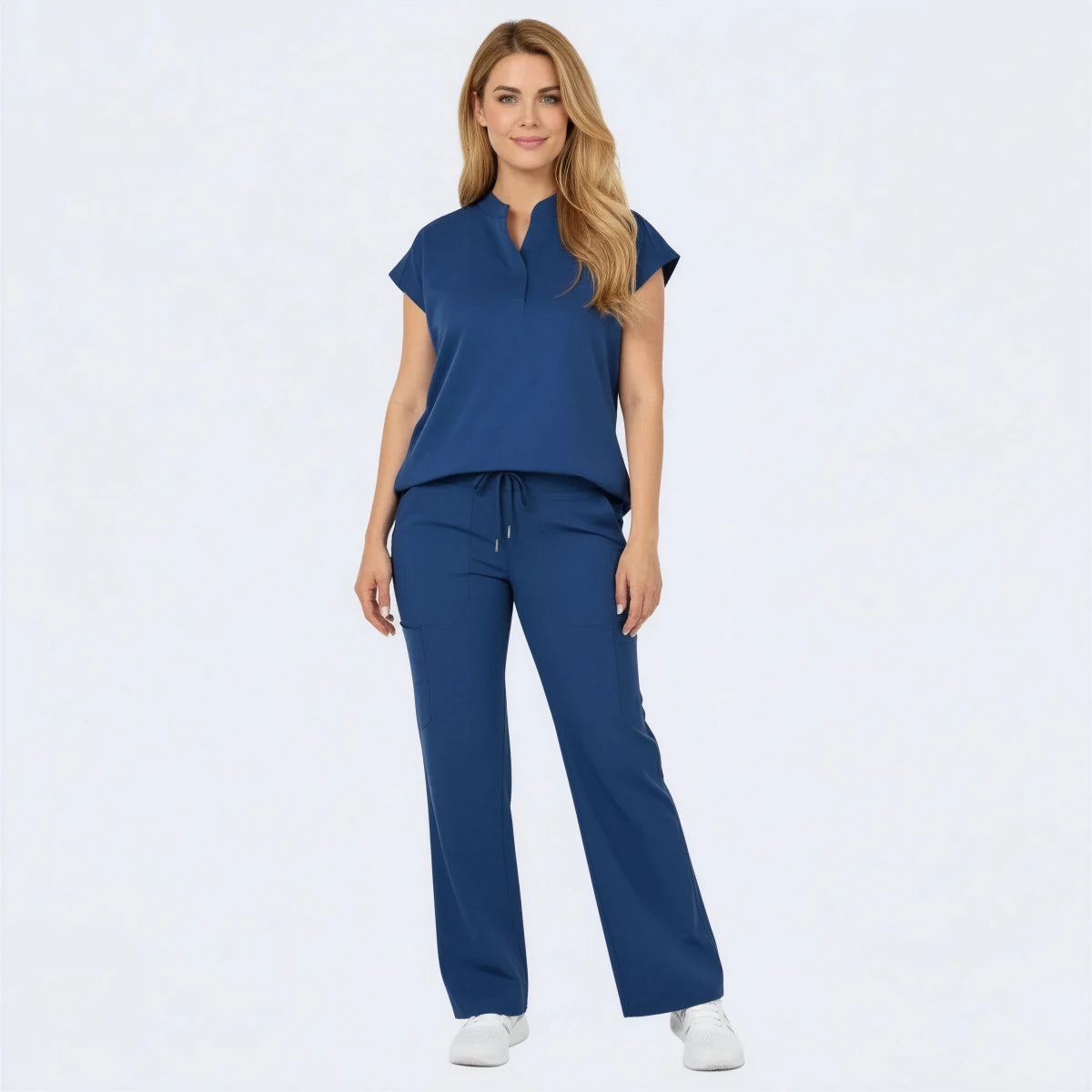 Ava Scrub Set - Contour Top with High Waist Pants – Solo Scrubs